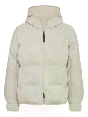 Brunello Cucinelli Hooded Ribbed Puffer Jacket