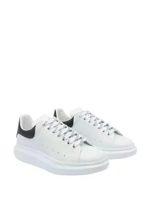 Alexander McQueen Oversized Leather Lace-up Sneakers - White