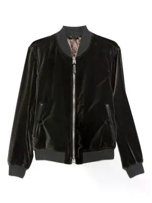 TOM FORD Velvet Zip-front Bomber Jacket - Grey