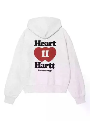 Carhartt Work In Progress Heart-Logo Zip-Up Hoodie - Grey