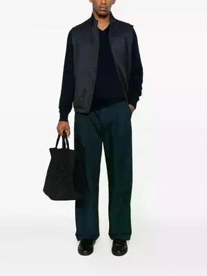 Fedeli V-neck Cashmere Sweater - Blue