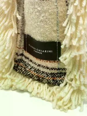 GIANNI CHIARINI Plaid Fringed Tote Bag - Neutrals