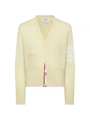 Thom Browne 4-Bar Stripe Cardigan Yellow