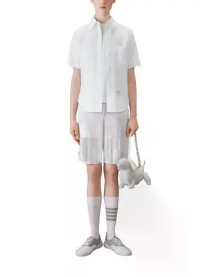 Thom Browne 4-bar Stripe-detail T-shirt - White