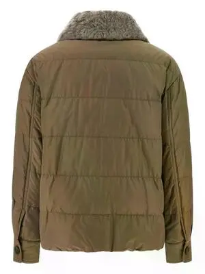 Brunello Cucinelli Quilted Padded Coat With Shearling Collar