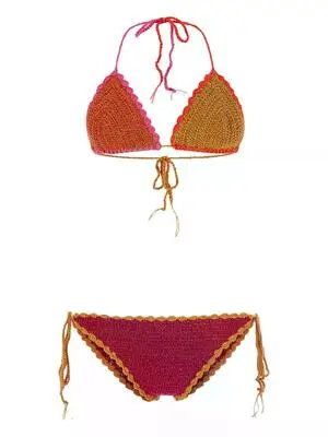 ROSE CARMINE Crochet Triangle Bikini - Orange