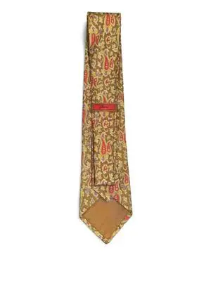 Brioni Paisley Silk Neck Tie - Yellow
