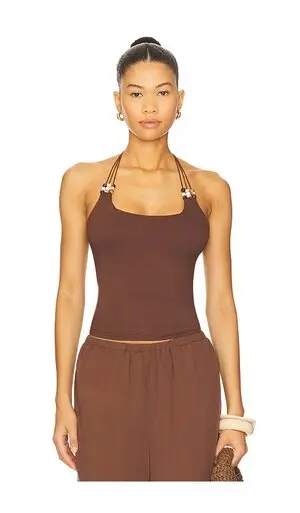 Superdown Blanche Halter Top - Brown