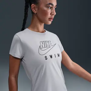 Nike Swim Swoosh Hydroguard Short-sleeve Top - Grey