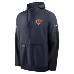 Nike Chicago Bears Nfl 1/2-zip Hooded Anorak Jacket - Blue