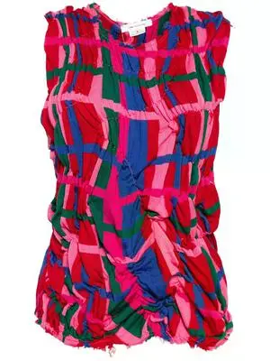 Comme Des Garçons Striped Knitted Asymmetric Vest