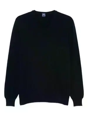 Fedeli V-neck Cashmere Sweater - Blue