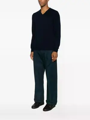 Fedeli V-neck Cashmere Sweater - Blue