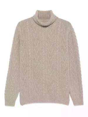 Fedeli Cable-knit Turtleneck Sweater - Neutrals