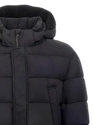 Herno Quilted Hooded Parka Coat - Black