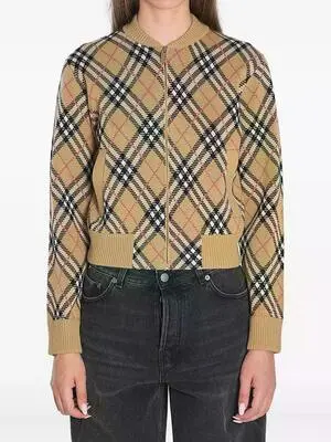 Burberry Checked Zip-up Cardigan