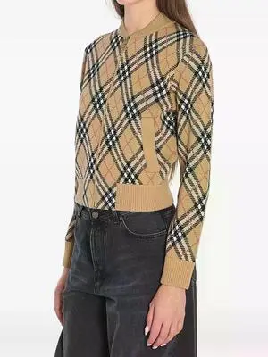 Burberry Checked Zip-up Cardigan