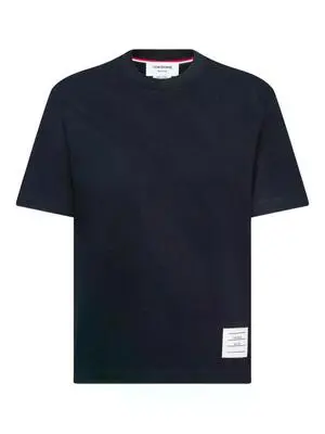 Thom Browne Crew-neck T-shirt With Stripe Detail - Blue