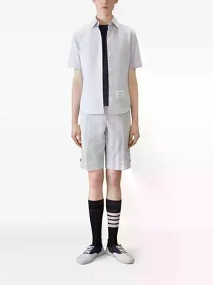 Thom Browne Crew-neck T-shirt With Stripe Detail - Blue