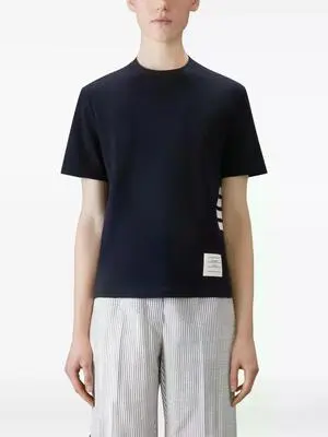 Thom Browne Crew-neck T-shirt With Stripe Detail - Blue