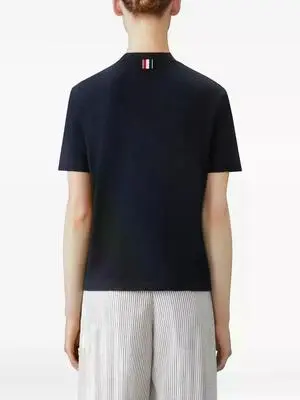 Thom Browne Crew-neck T-shirt With Stripe Detail - Blue