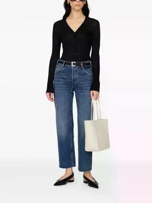 ANINE BING Matheo Ribbed Buttoned Cardigan