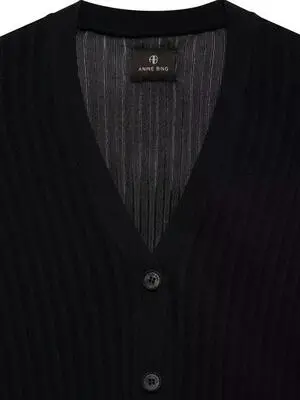 ANINE BING Matheo Ribbed Buttoned Cardigan
