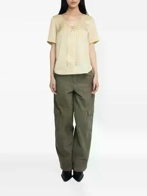 Zadig&Voltaire Terzo Lace-up Short-sleeved Top - Neutrals