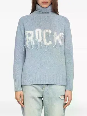 Zadig&Voltaire Mora Roll-neck Sweater With Frayed Detail