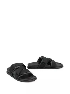 Moncler Summer Double-strap Leather Sandals - Black