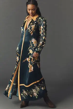 BL-NK Printed Buttondown Shirt Dress - Navy