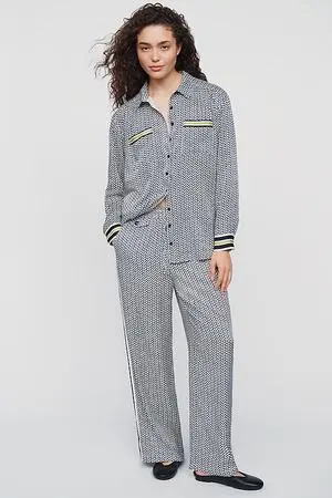 Maeve Brooklin Tie-front Printed Pull-on Pants - Black Pattern