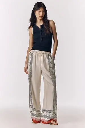Maeve Brooklin Tie-front Printed Pull-on Pants