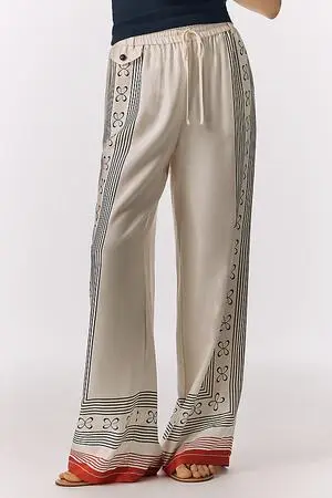 Maeve Brooklin Tie-front Printed Pull-on Pants