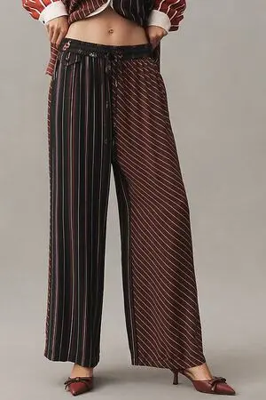 Maeve Brooklin Tie-front Printed Pants - Red Pattern