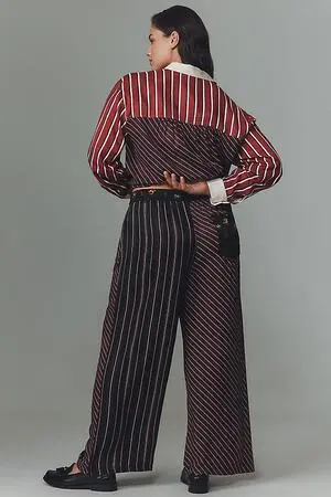 Maeve Brooklin Tie-front Printed Pants - Red Pattern