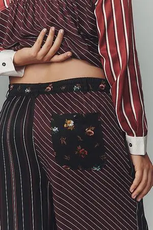 Maeve Brooklin Tie-front Printed Pants - Red Pattern