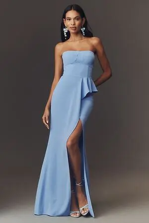 Dress The Population Kai Crepe Maxi Dress - Sky