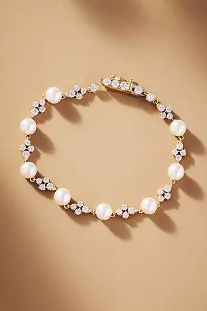 Nadri Venus Pearl Line Bracelet - Gold