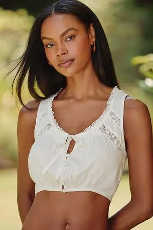 White Lace Crop Tops