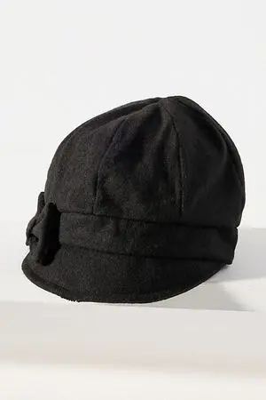 San Diego Hat Wool Newsboy Cap With Bow - Black