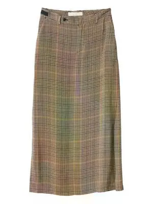 ADNYM Troy Ed Belted Midi Skirt - Check