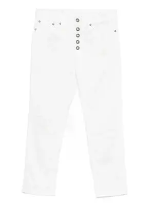DONDUP High-waisted Cropped Trousers - White