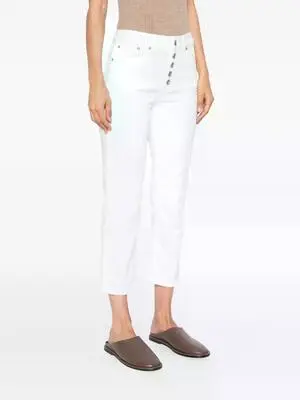 DONDUP High-waisted Cropped Trousers - White