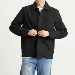 A.p.c. Jeffray Herringbone Cotton Shirt Jacket - Black