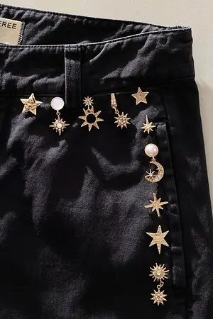 Free People Mixed Motif Pin Set Falling Stars