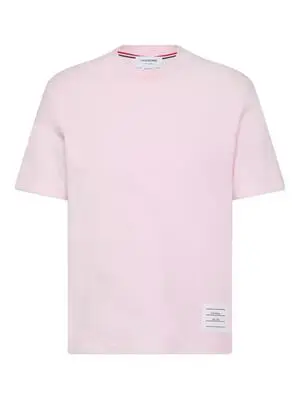 Thom Browne Pique 4-bar Crewneck T-shirt - Pink