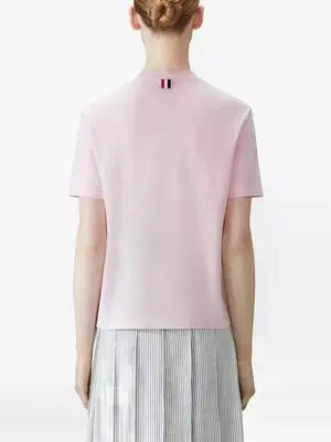 Thom Browne Pique 4-bar Crewneck T-shirt - Pink