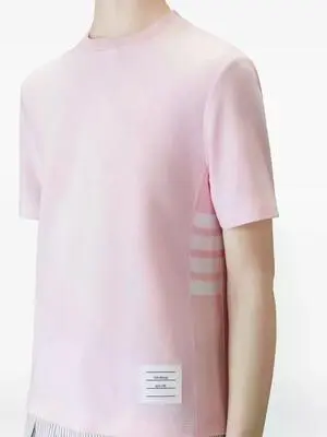 Thom Browne Pique 4-bar Crewneck T-shirt - Pink