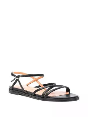 LELLA BALDI Leather Buckle Sandals